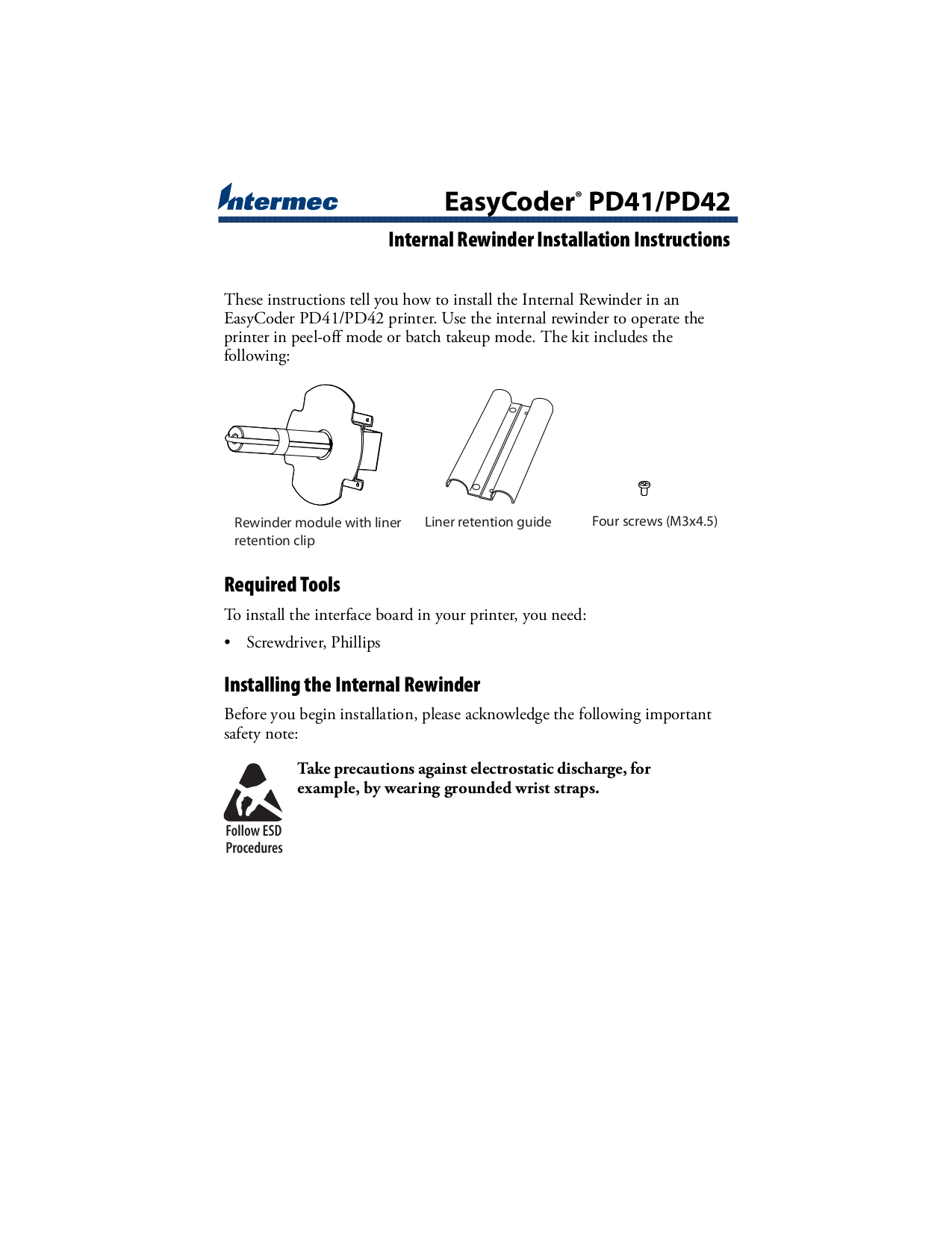 Download free pdf for Intermec EasyCoder PD42 Printer manual