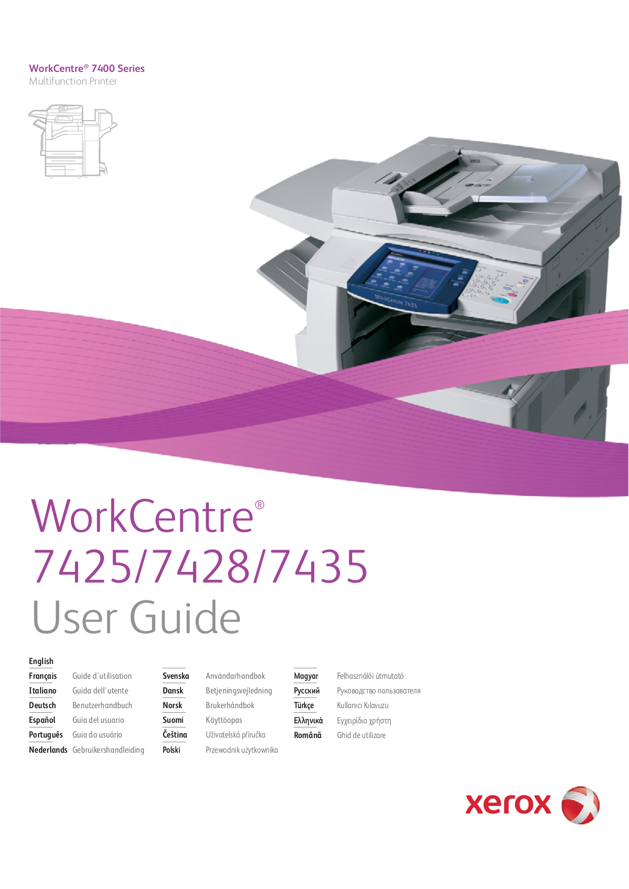 PDF manual for Xerox Multifunction Printer WorkCentre 7428