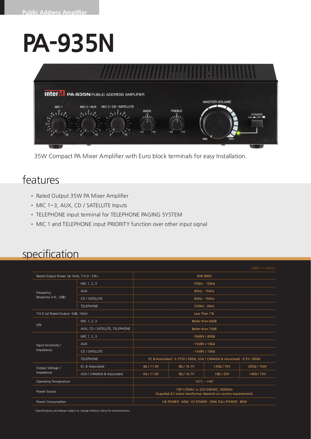 PDF manual for Inter-m Other PA-935 Mixer-Amps Combo