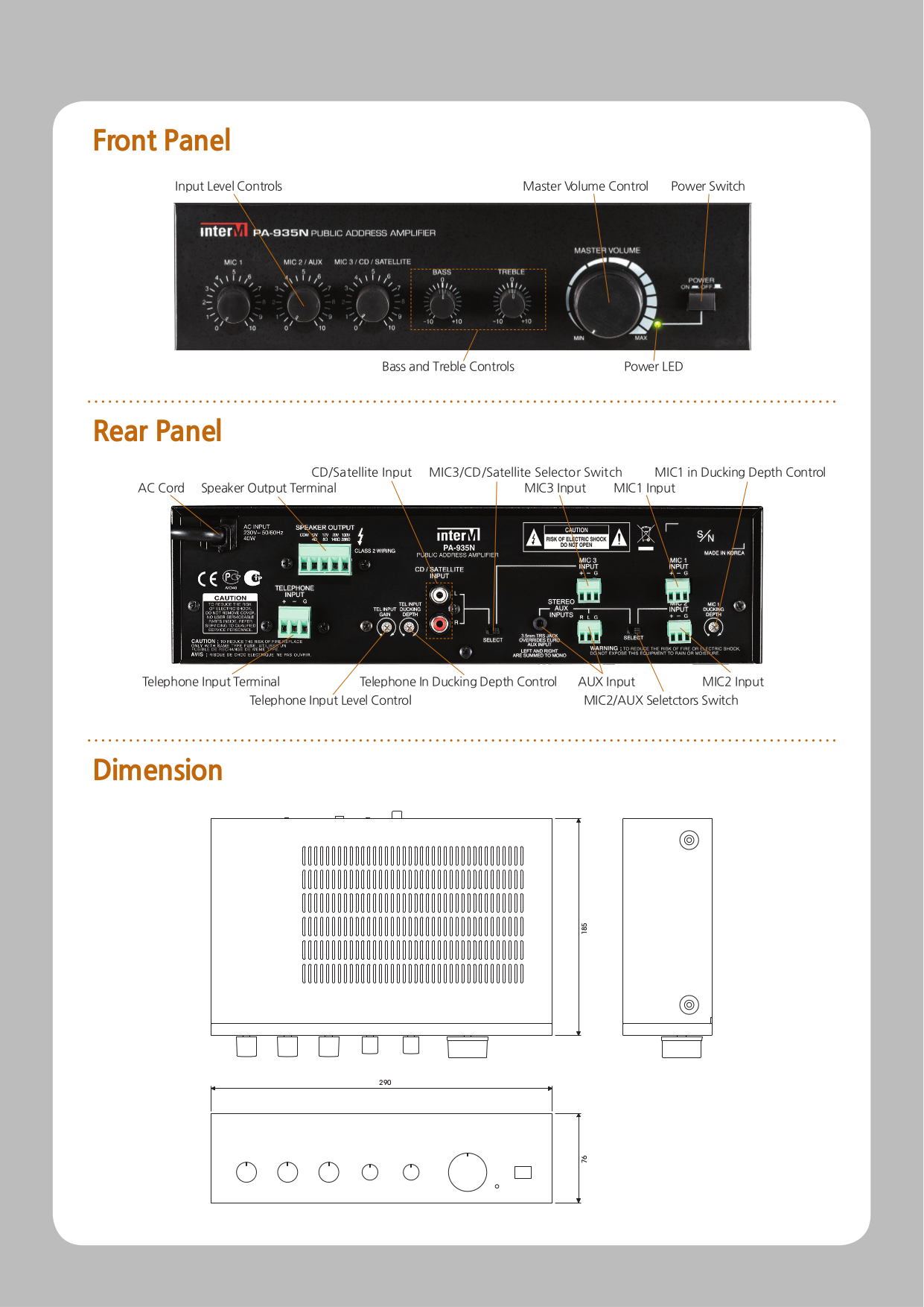 PDF manual for Inter-m Other PA-935 Mixer-Amps Combo
