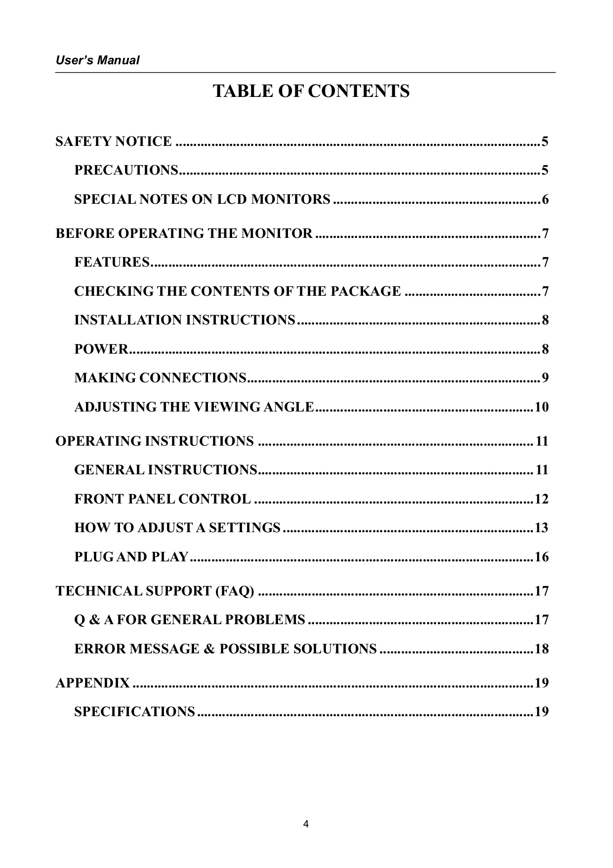 PDF manual for I-Inc Monitor iW171A