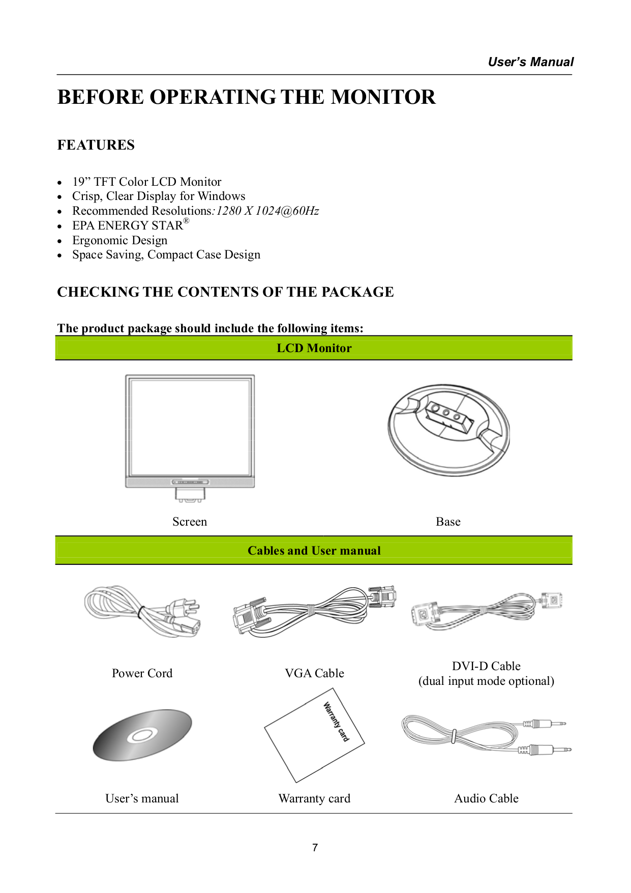 PDF manual for I-Inc Monitor iW171A
