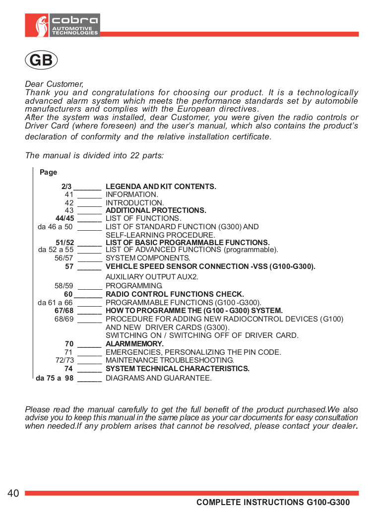 PDF manual for JBL Speaker G100