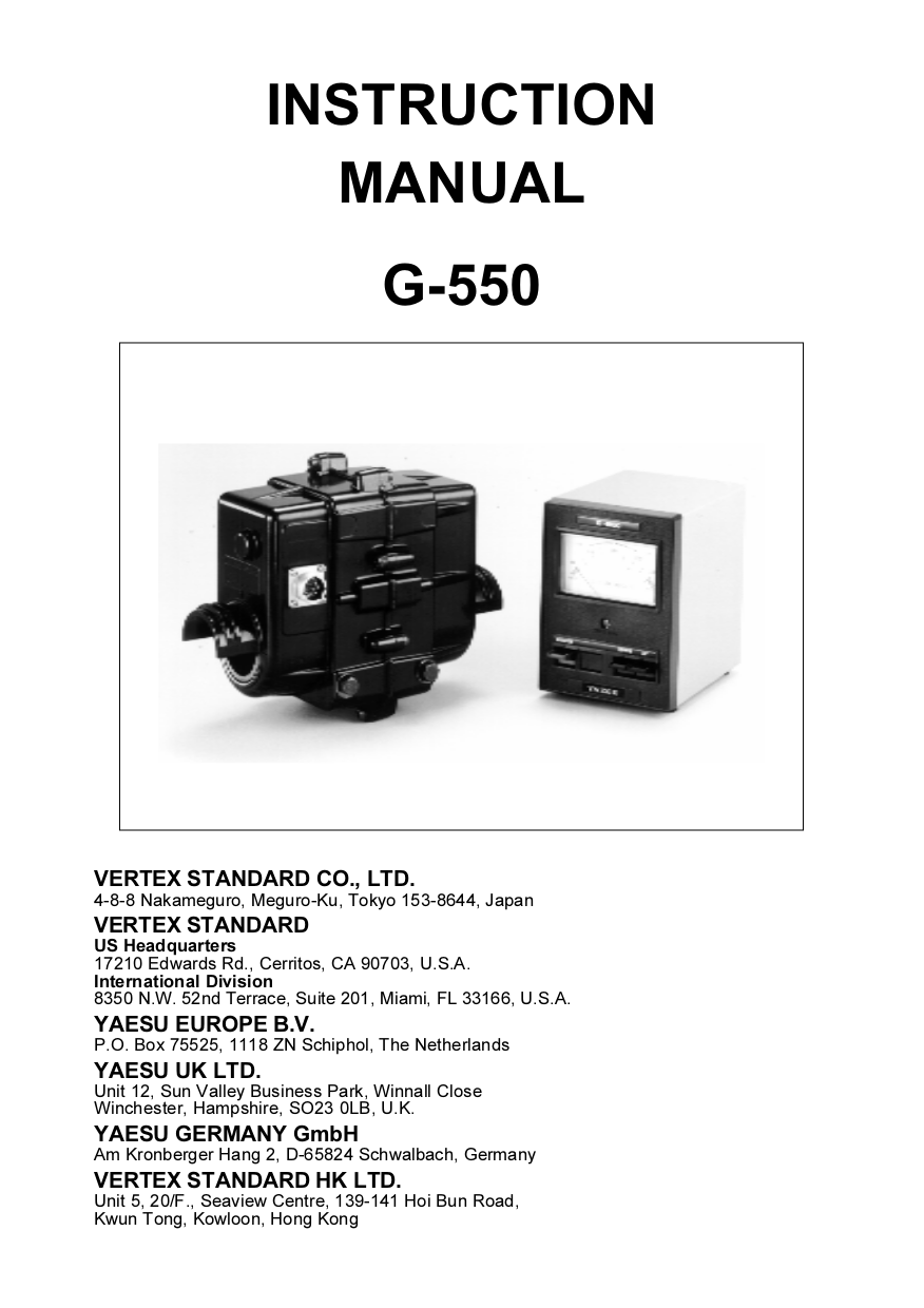 Download free pdf for Yaesu G-800SA Rotator Other manual