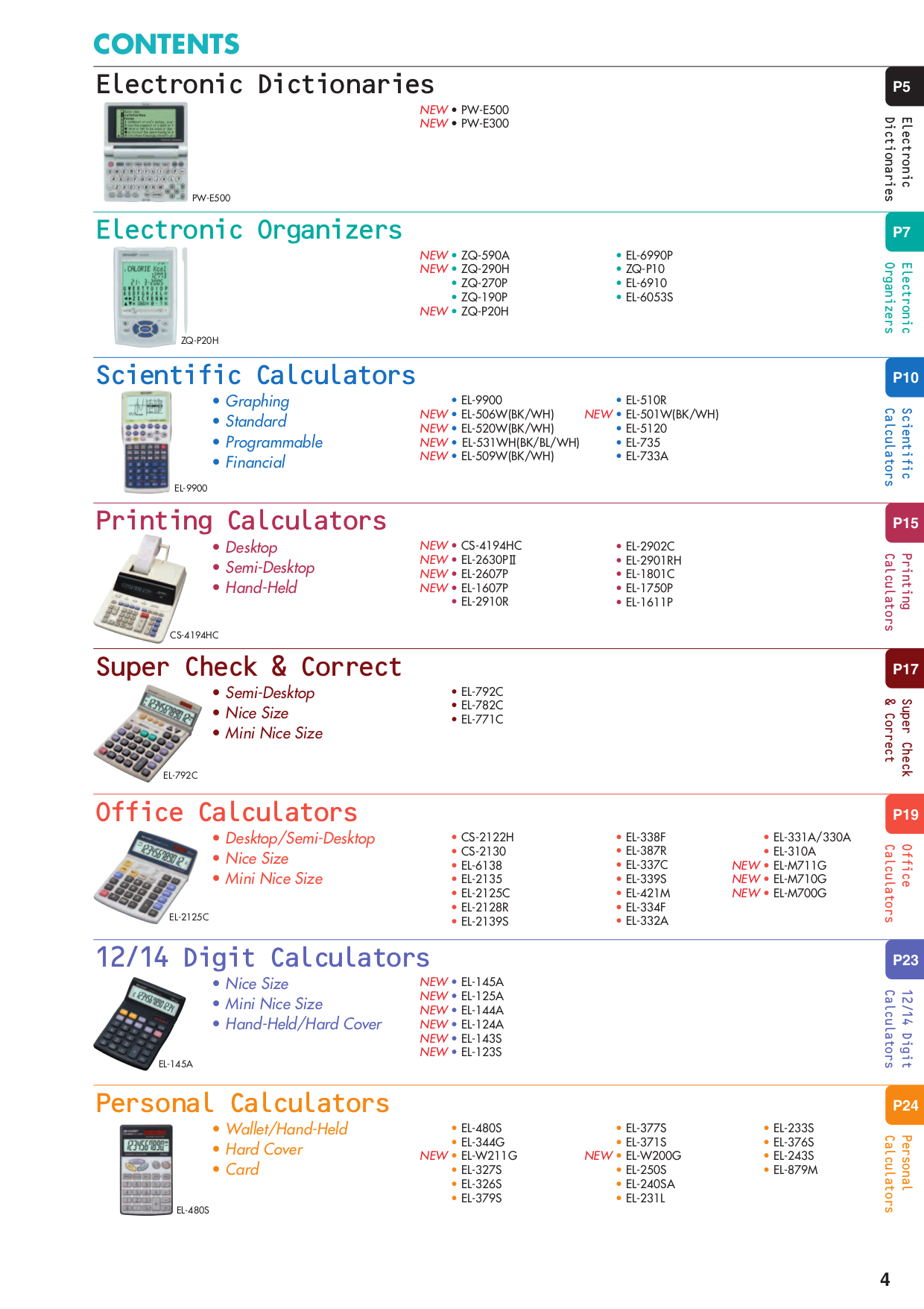 PDF manual for Sharp Calculator EL-506W