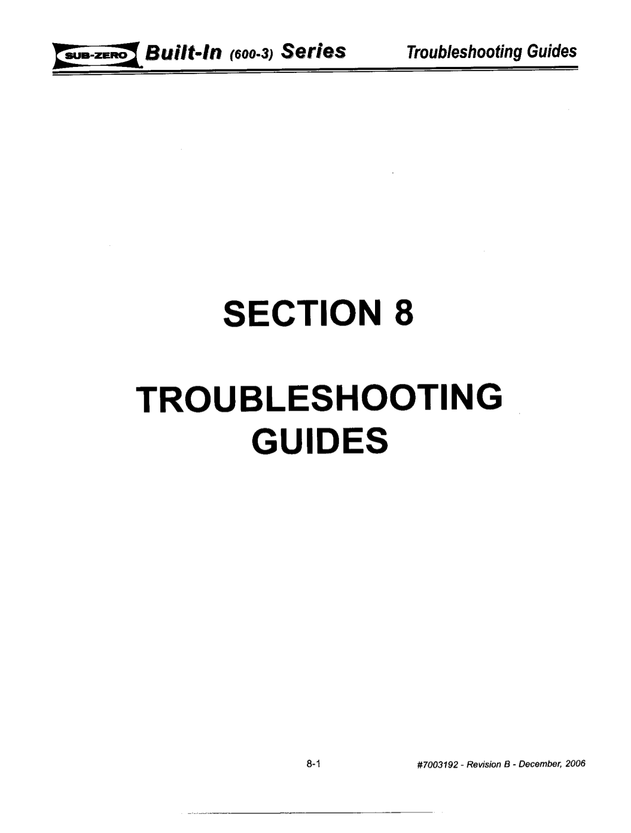 PDF manual for Wolf Freezer Sub-Zero 601F