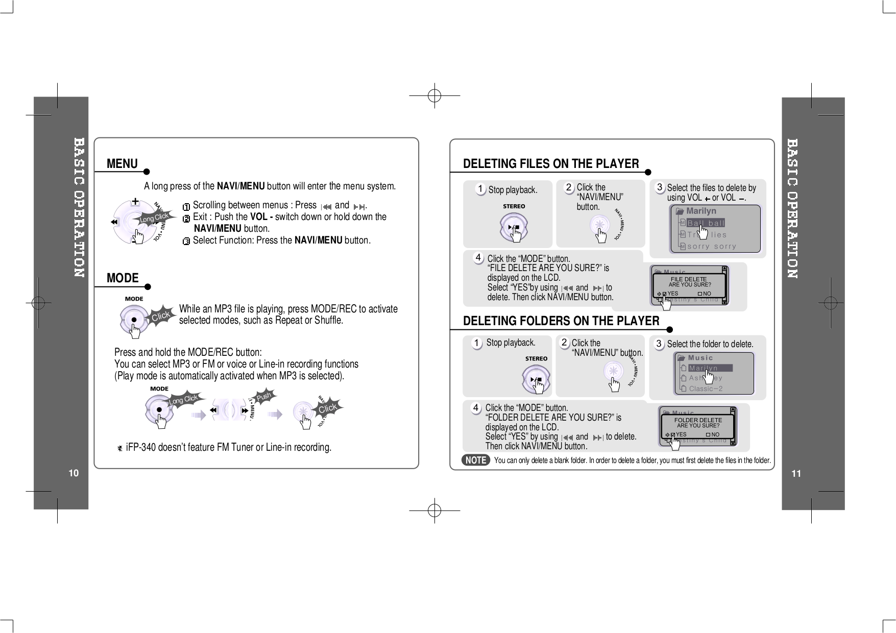 PDF manual for iRiver MP3 Player iFP-390T