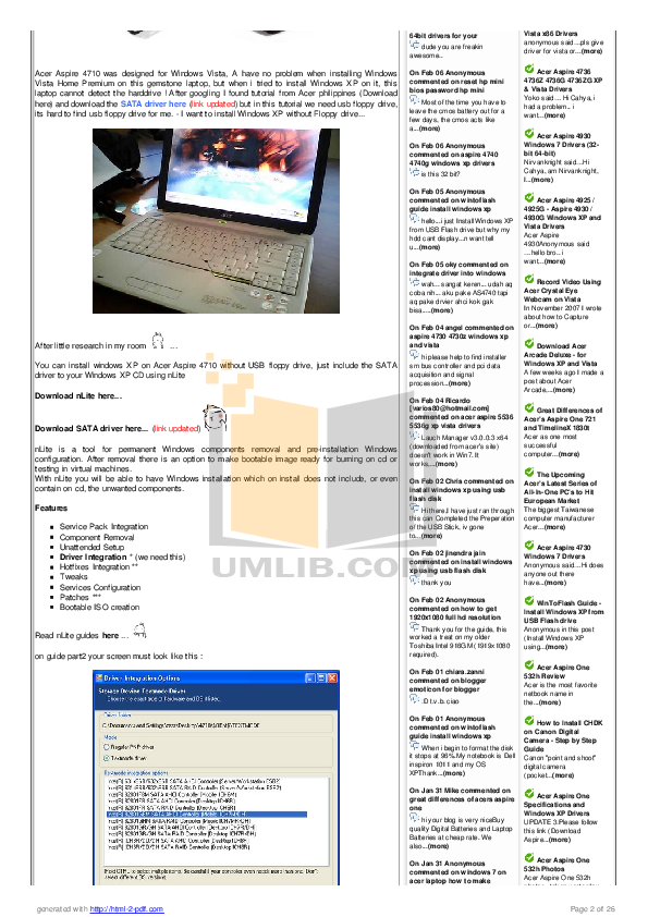 PDF manual for Acer Desktop Aspire M3641