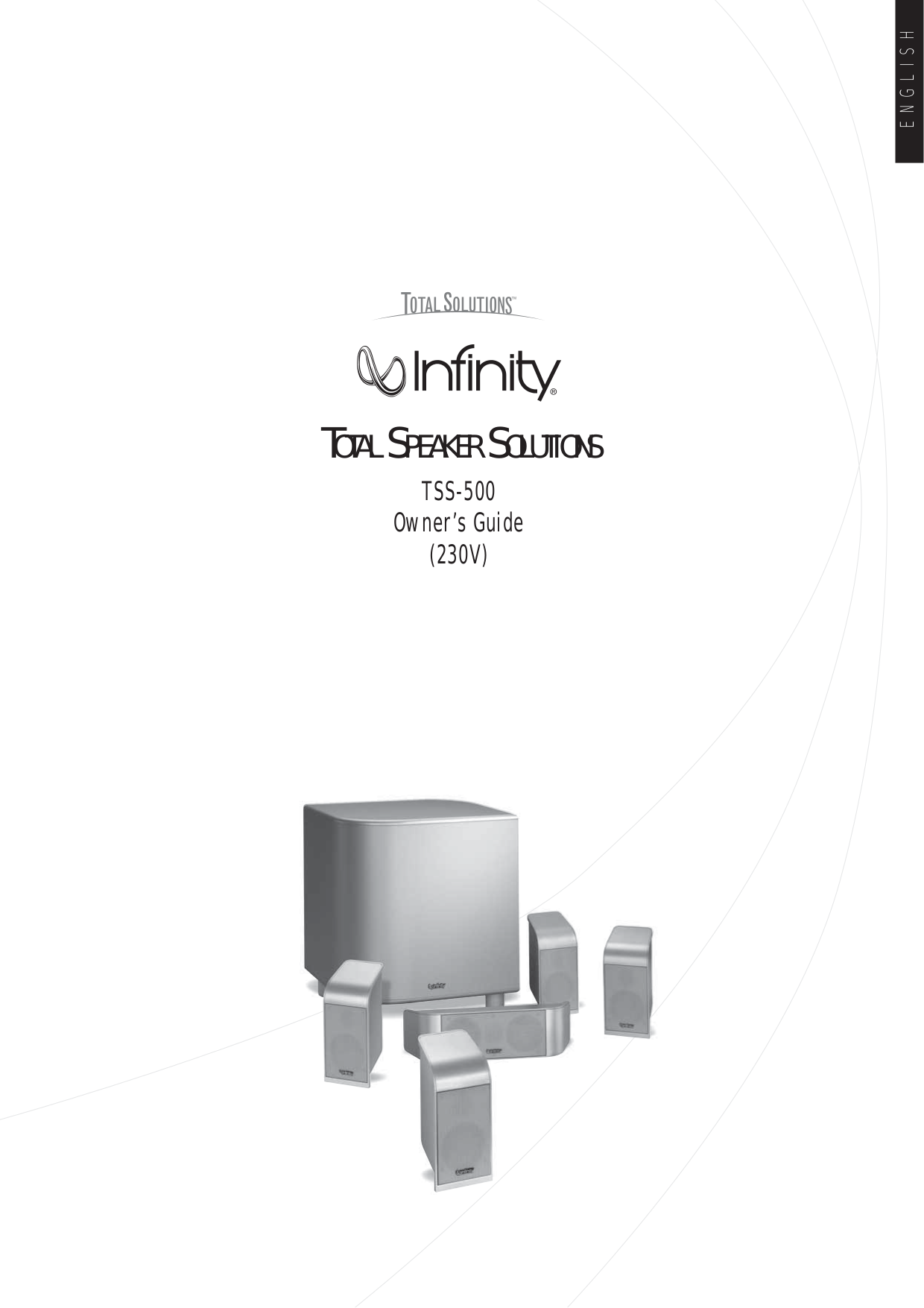 PDF manual for Infinity Speaker System Total Solutions TSS-500