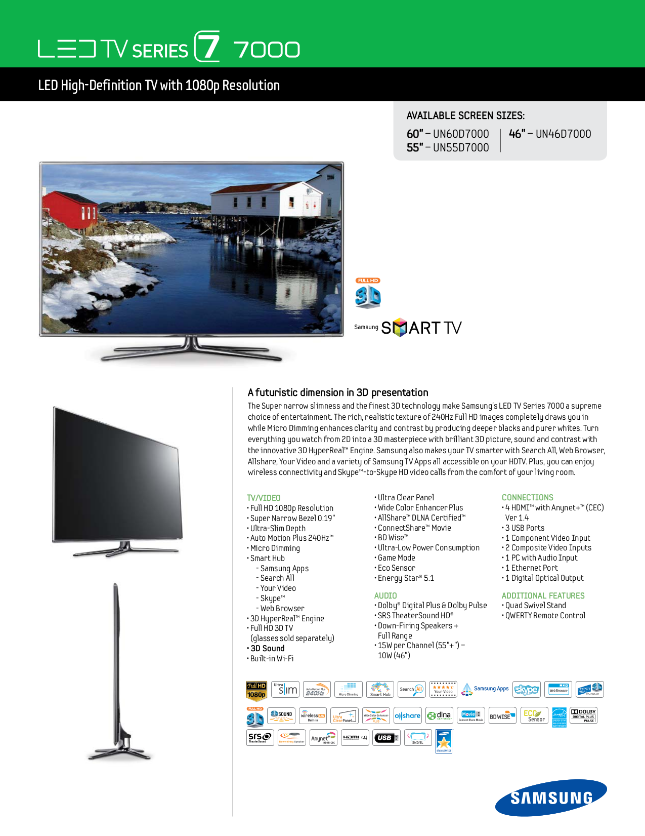 Download free pdf for Samsung UN55D7000 TV manual