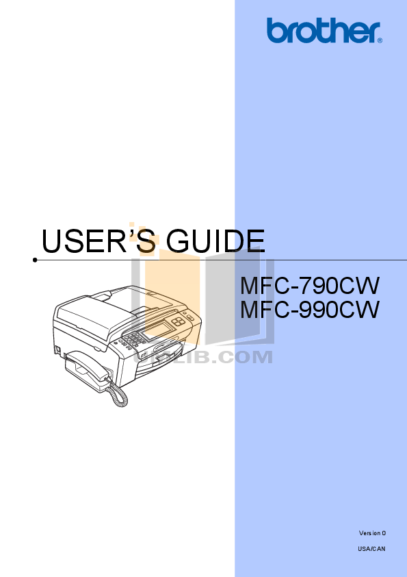 Download free pdf for Brother MFC-990CW Multifunction Printer manual