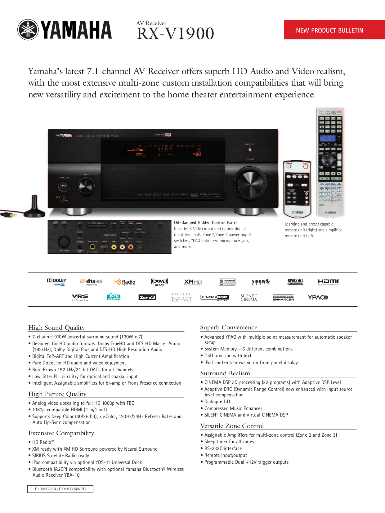 PDF manual for Yamaha Receiver RX-V1900