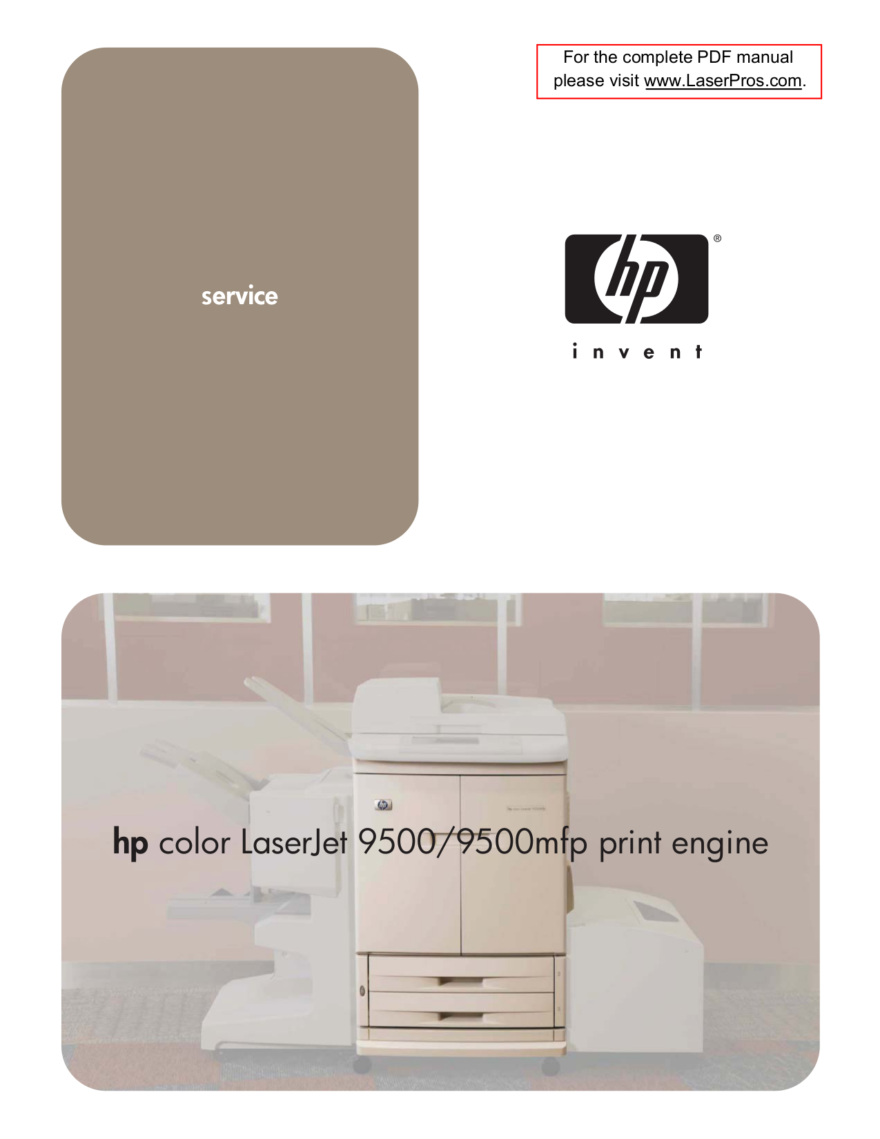Download free pdf for HP Laserjet,Color Laserjet 9500hdn Printer manual