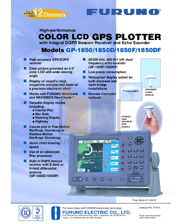 Download free pdf for Furuno GP-1850WF GPS manual