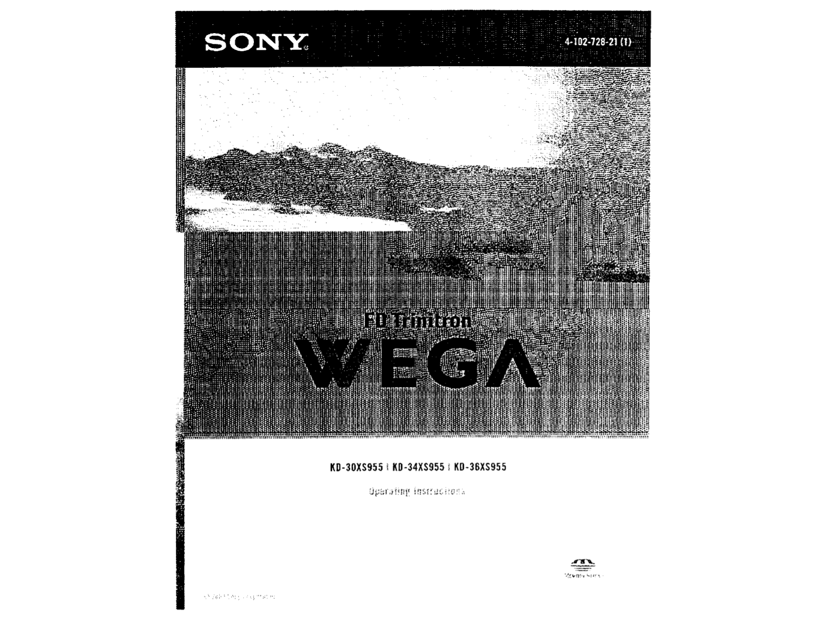 PDF manual for Sony TV WEGA KD-36XS955