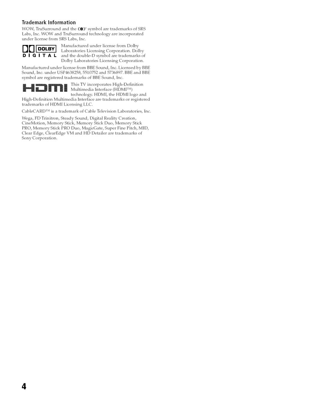 PDF manual for Sony TV WEGA KD-36XS955