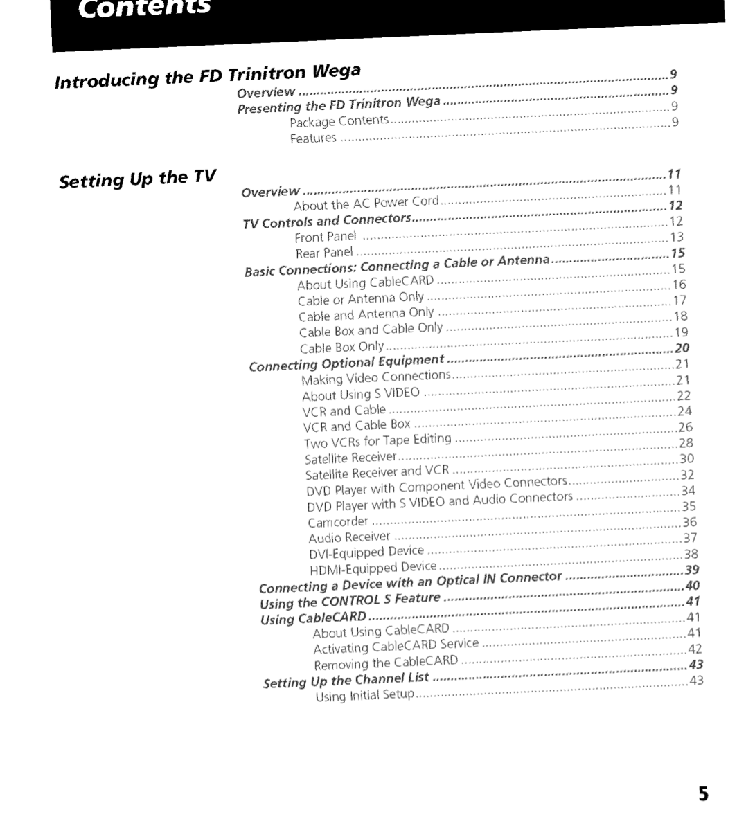 PDF manual for Sony TV WEGA KD-36XS955
