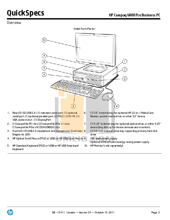 PDF manual for HP Desktop Compaq 6000 Pro All-in-One