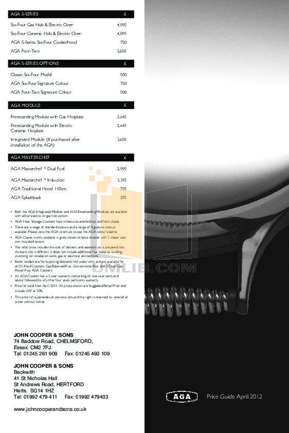 Download Electric Aga Installation Manual - grouptracker