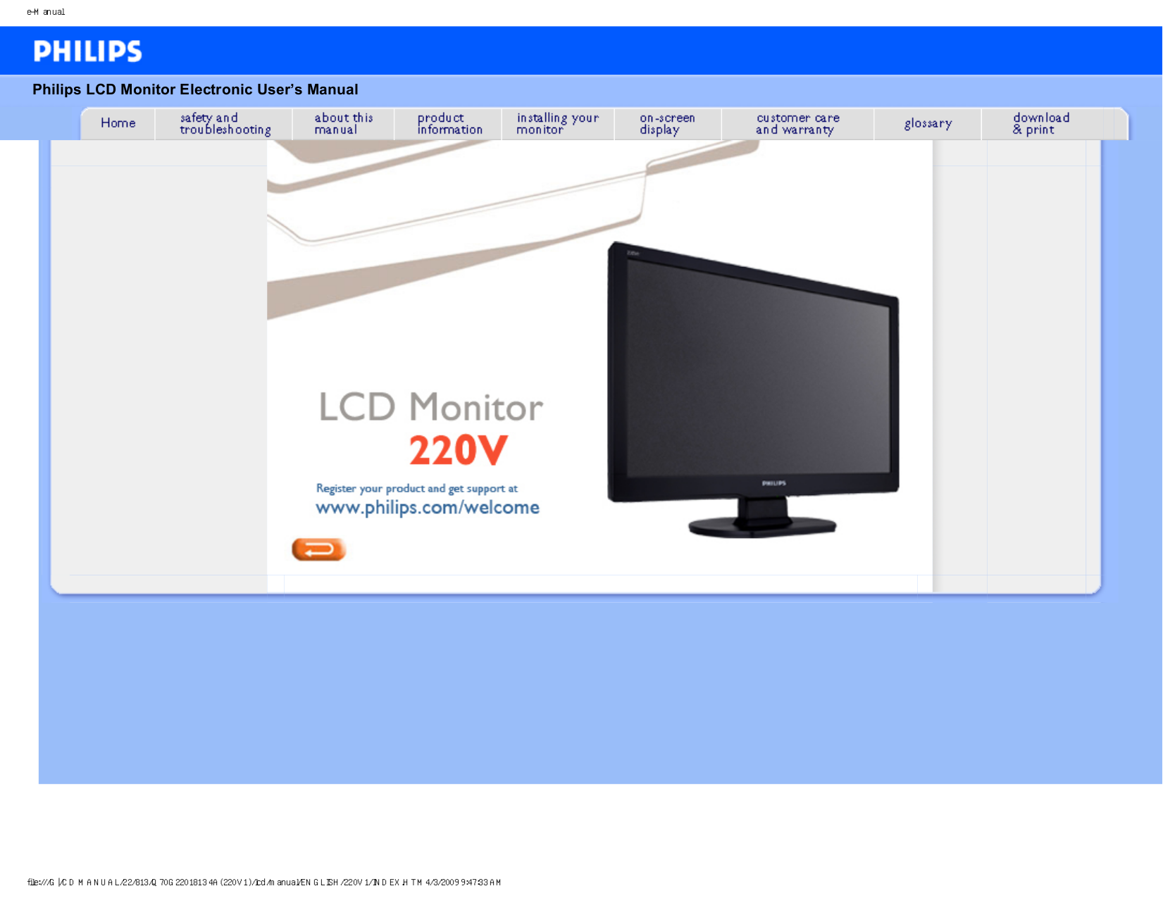 Download free pdf for Philips 107S Monitor manual