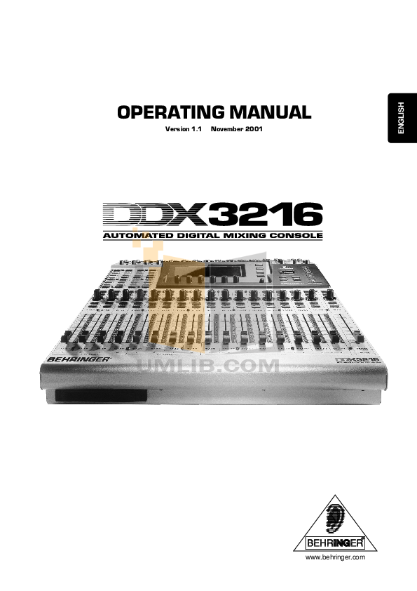 PDF manual for Behringer Other DDX3216 Mixers