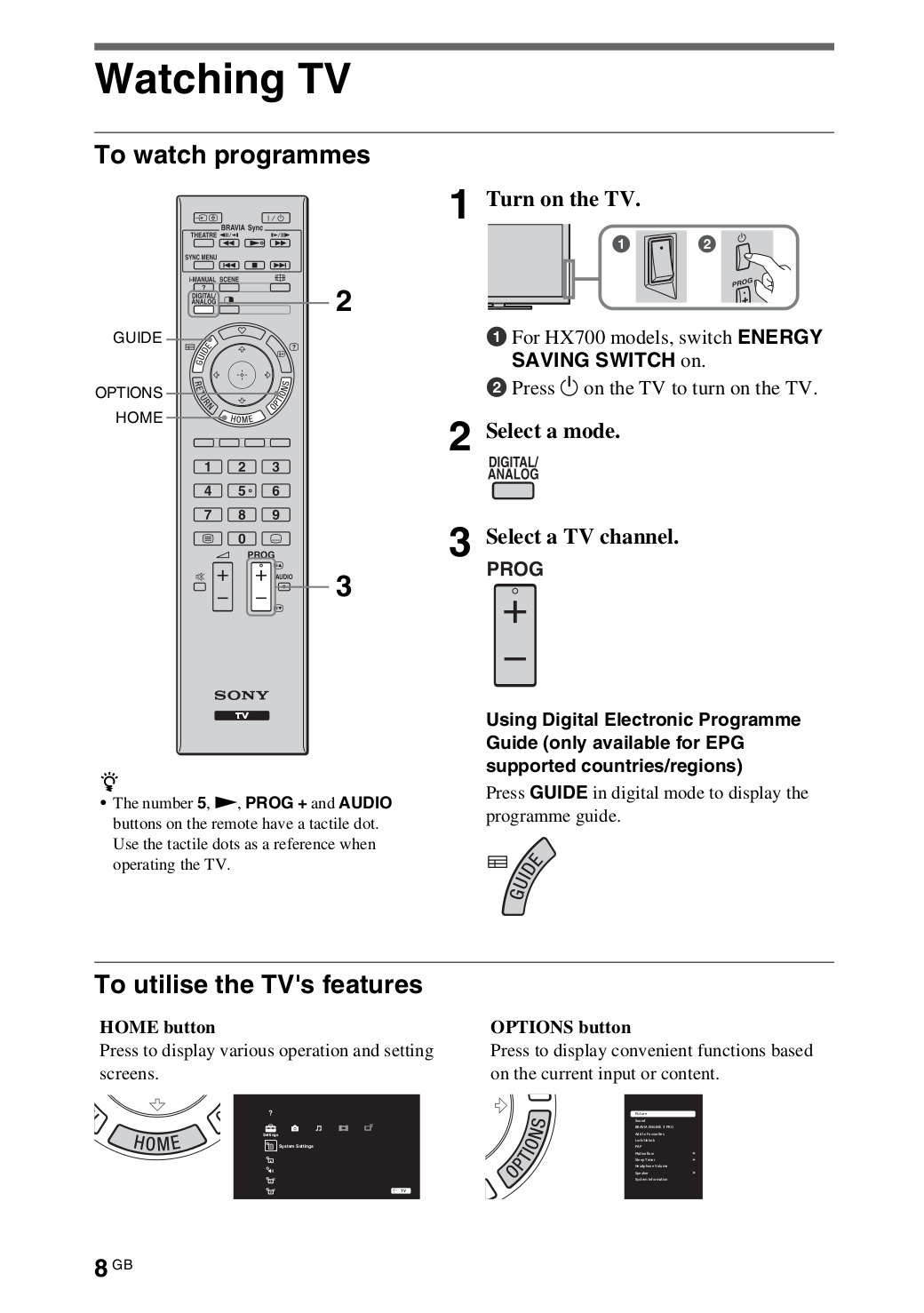 PDF manual for Sony TV BRAVIA KDL-32EX500