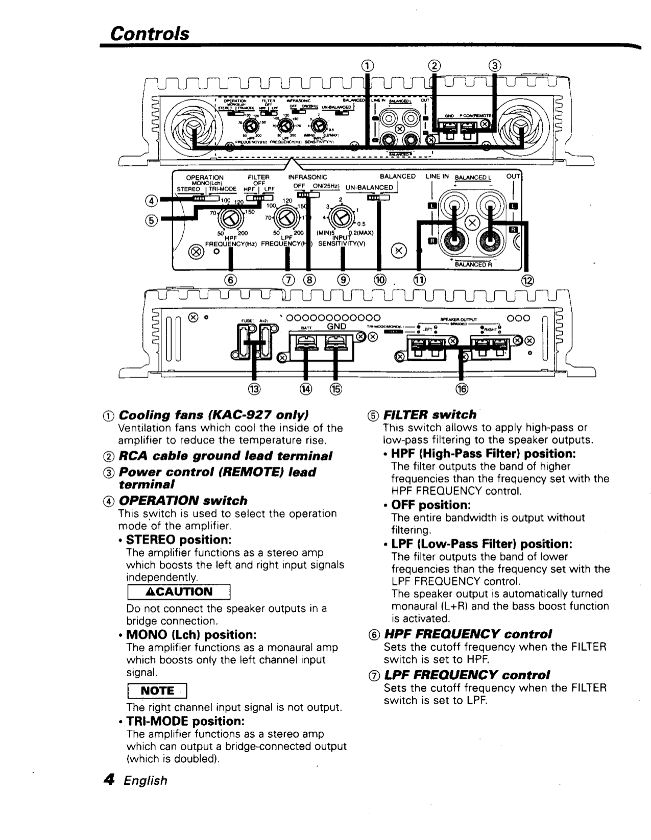 PDF manual for Kenwood Amp KC-X1