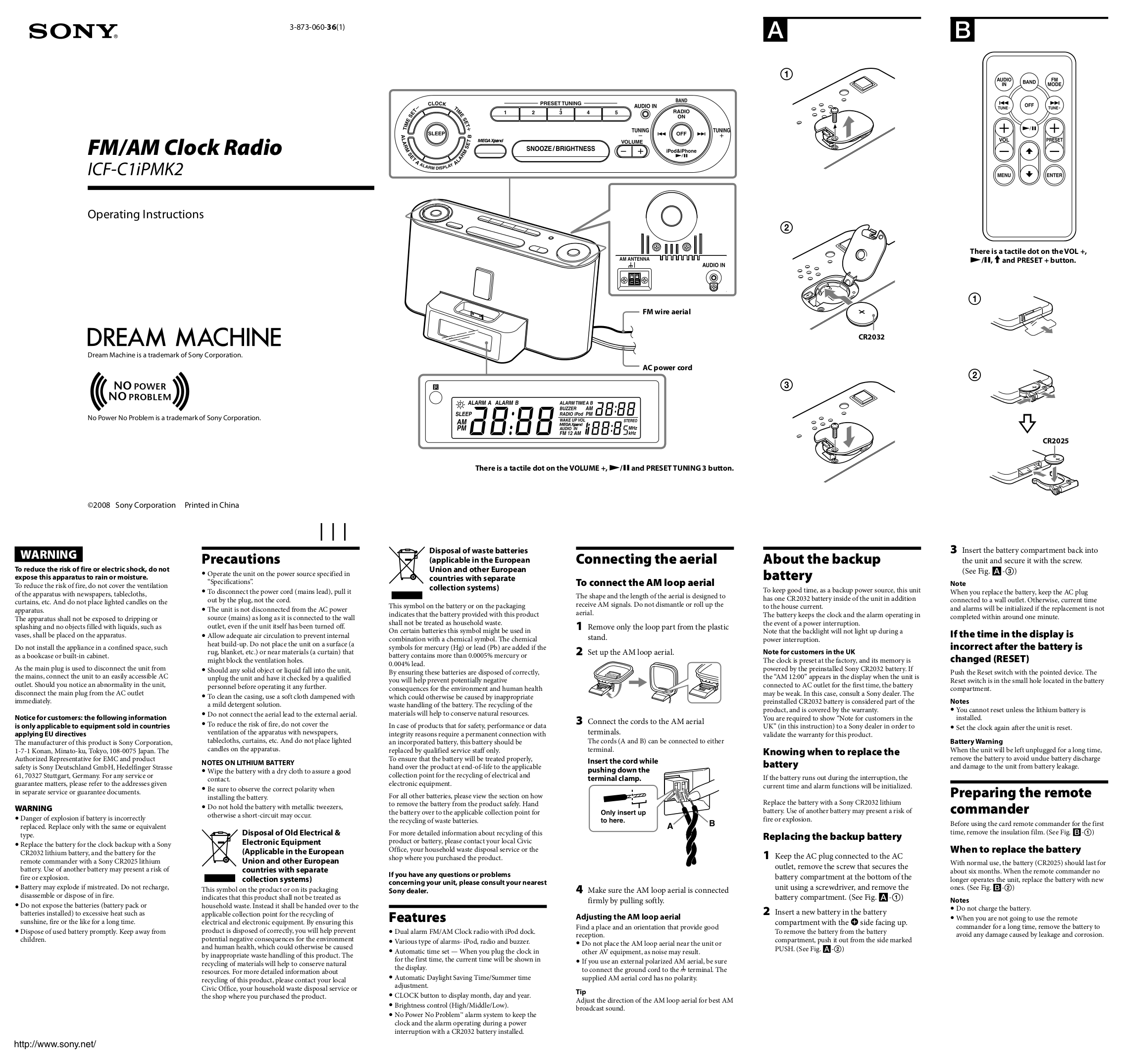 PDF manual for Sony Radio ICF-36