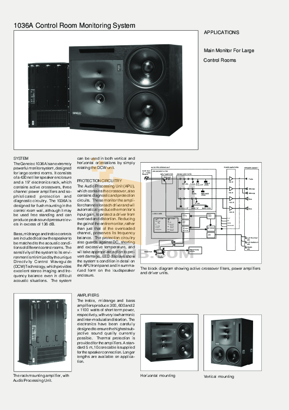 PDF manual for Genelec Speaker 1036A