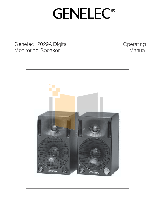 PDF manual for Genelec Speaker 1036A