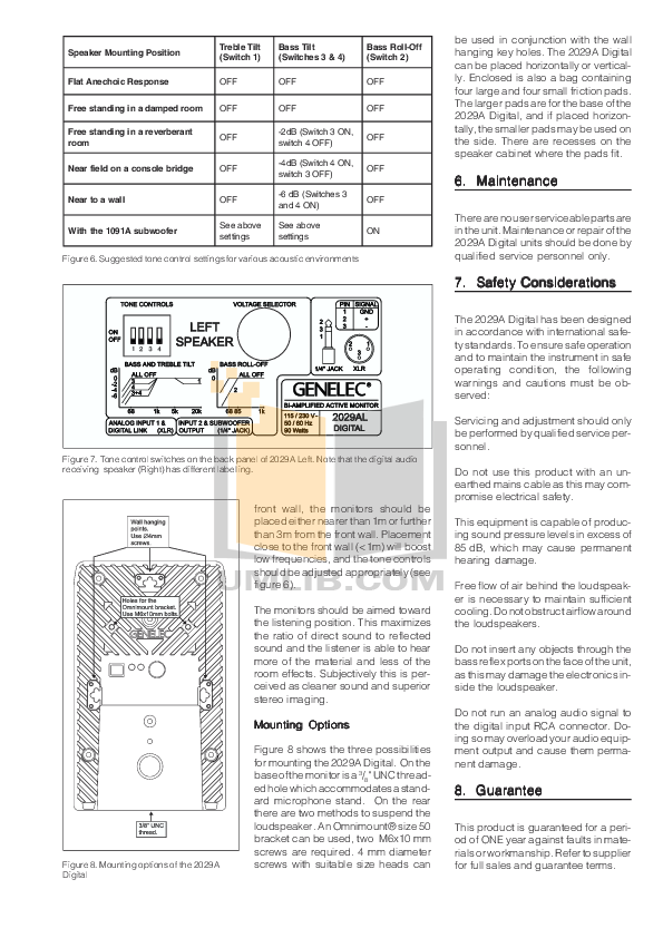 PDF manual for Genelec Speaker 1036A