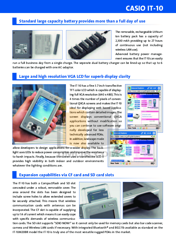 PDF manual for Casio PDA Cassiopeia Pocket PC