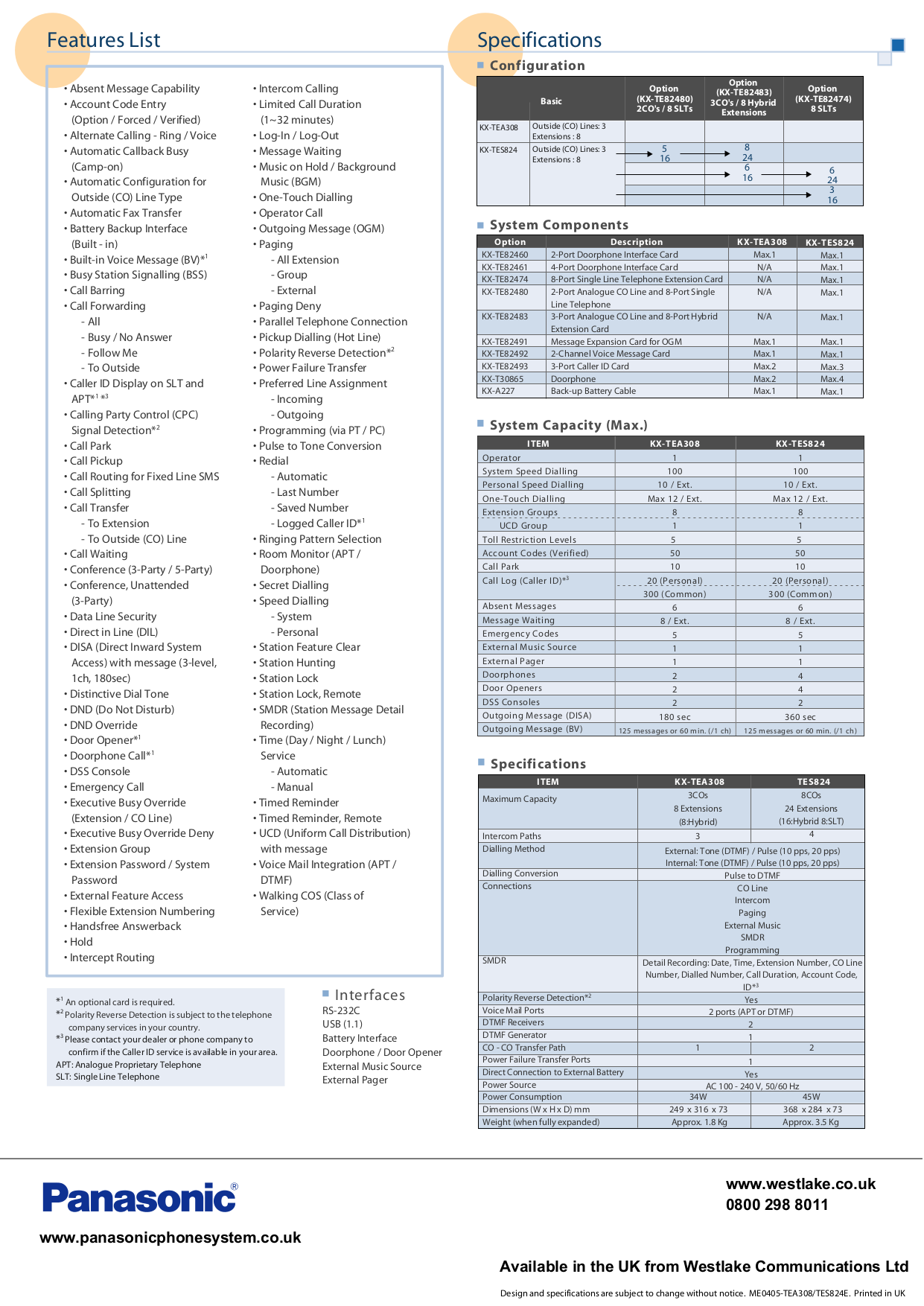 PDF manual for Panasonic Telephone KX-T7735