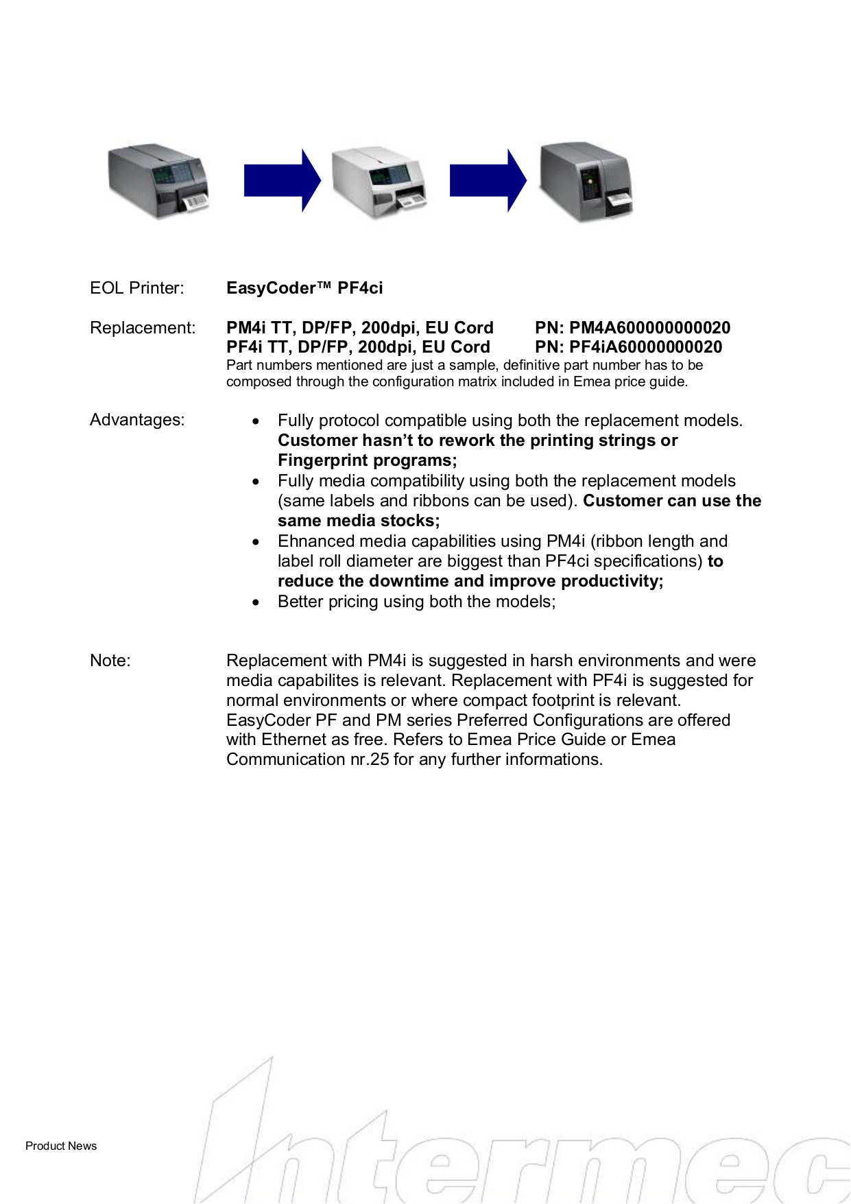 PDF manual for Intermec Printer EasyCoder PX6i
