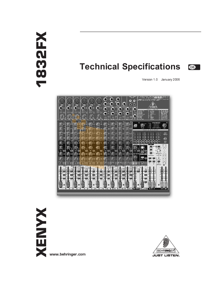 Download free pdf for Behringer Xenyx 1832FX Mixers Other manual