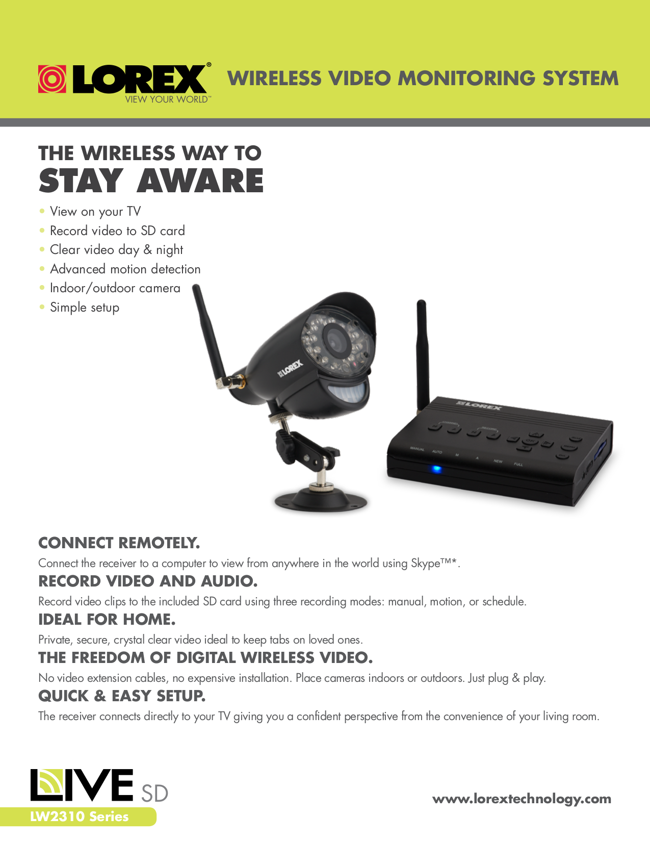 Download free pdf for Lorex LW2711AC1 Security Camera manual