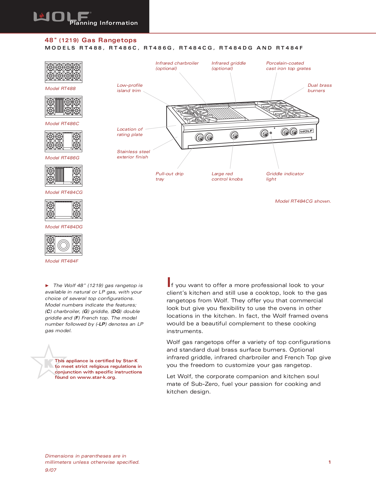PDF manual for Wolf Range RT486G