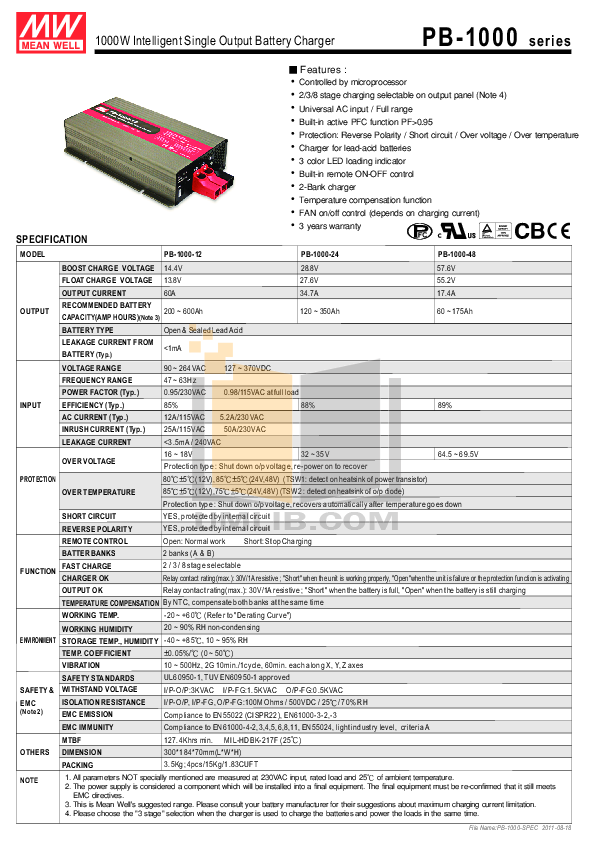Download free pdf for Behringer PB1000 Power Supply Other manual
