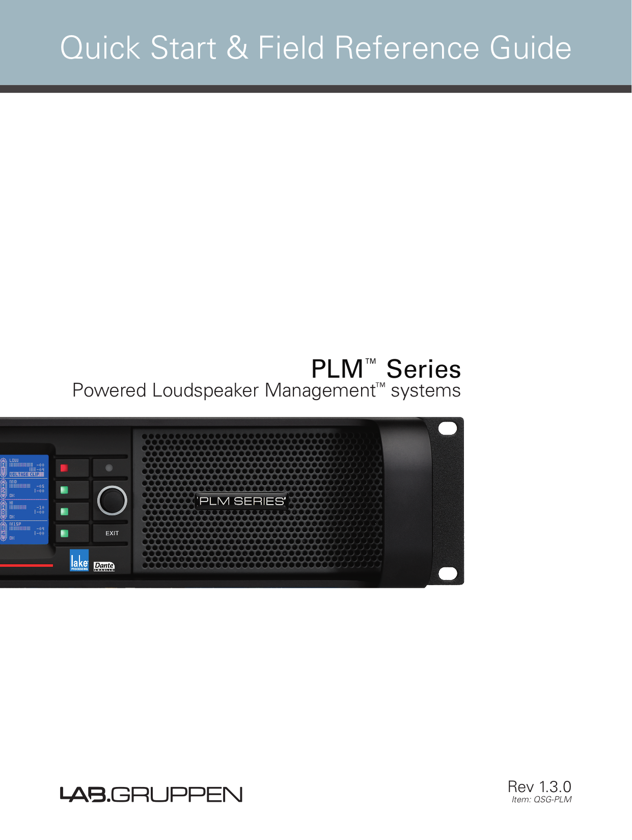Download free pdf for Lab.gruppen PLM Series PLM 10000Q Amp manual