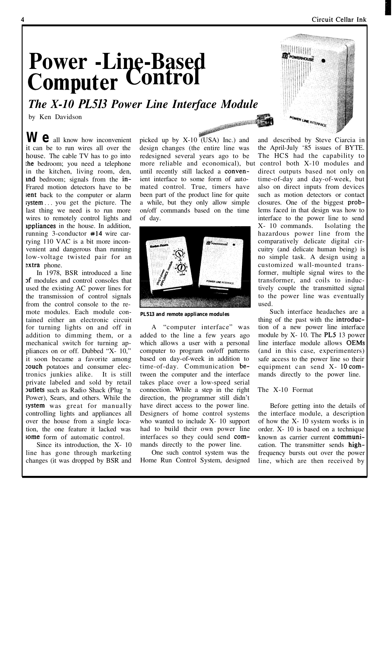 PDF manual for X10 Other PL513 Powerline interface