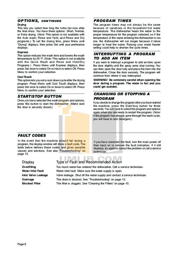 PDF manual for Asko Dishwasher D3530