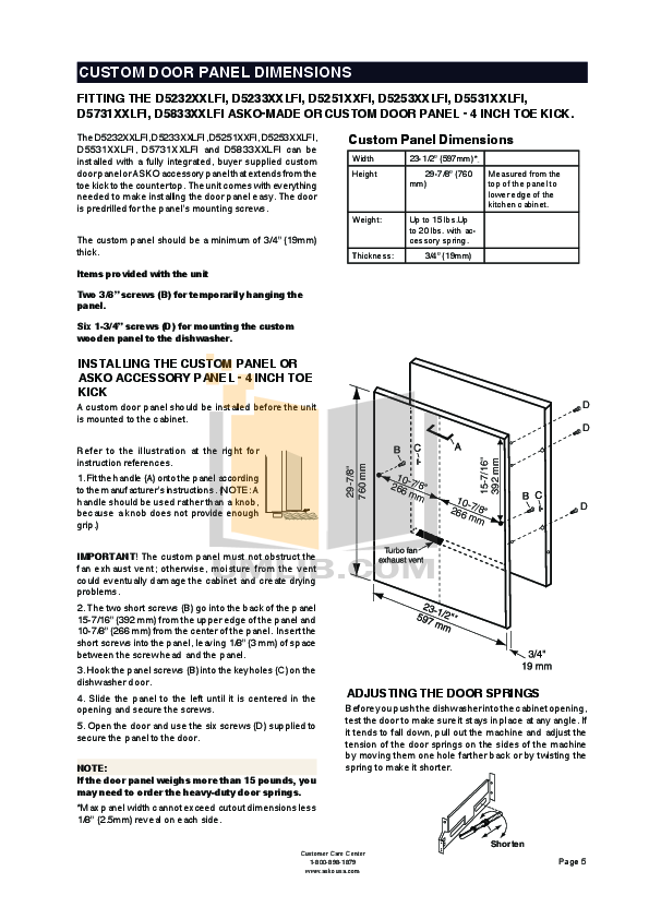 PDF manual for Asko Dishwasher D3530