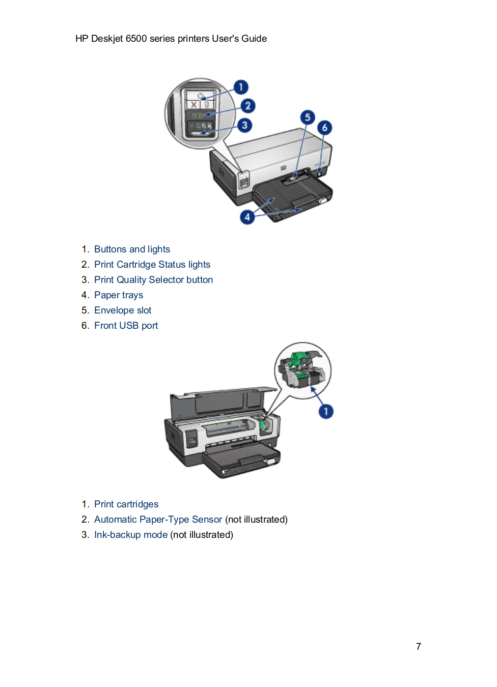 PDF manual for HP Printer Deskjet 6520