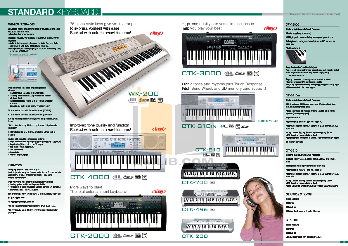 PDF manual for Casio Music Keyboard CTK-496