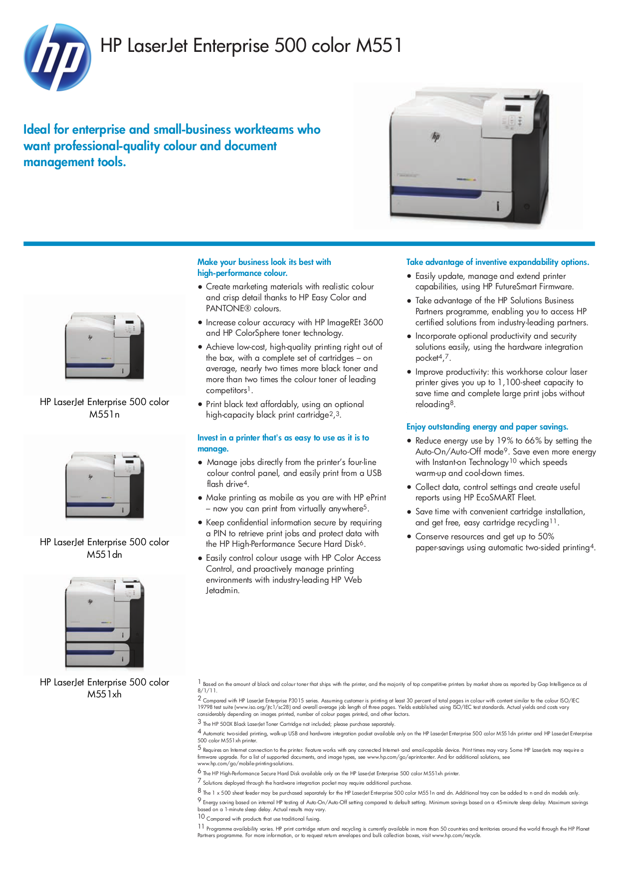 Download free pdf for HP Laserjet,Color Laserjet M551dn Printer manual