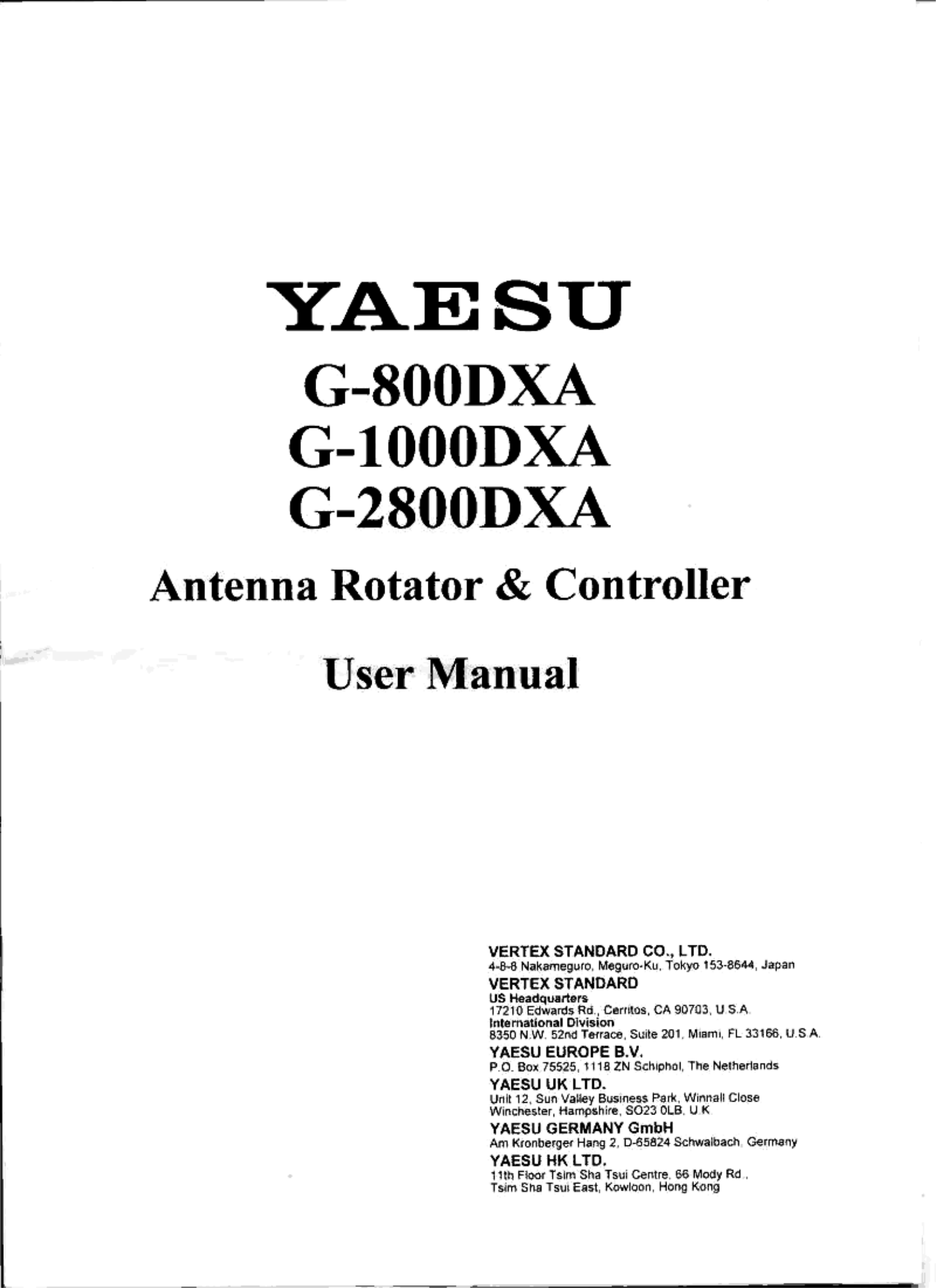 Download free pdf for Yaesu G-800DXA Rotator Other manual
