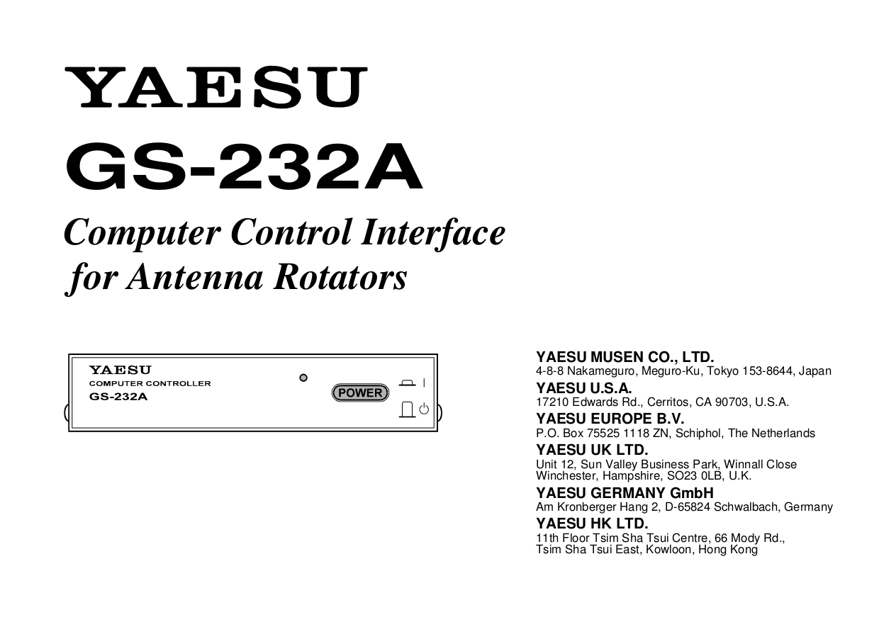 Download free pdf for Yaesu G-800DXA Rotator Other manual