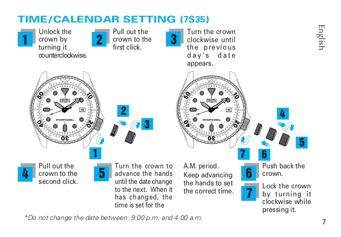 PDF manual for Seiko Watch SNK805K2