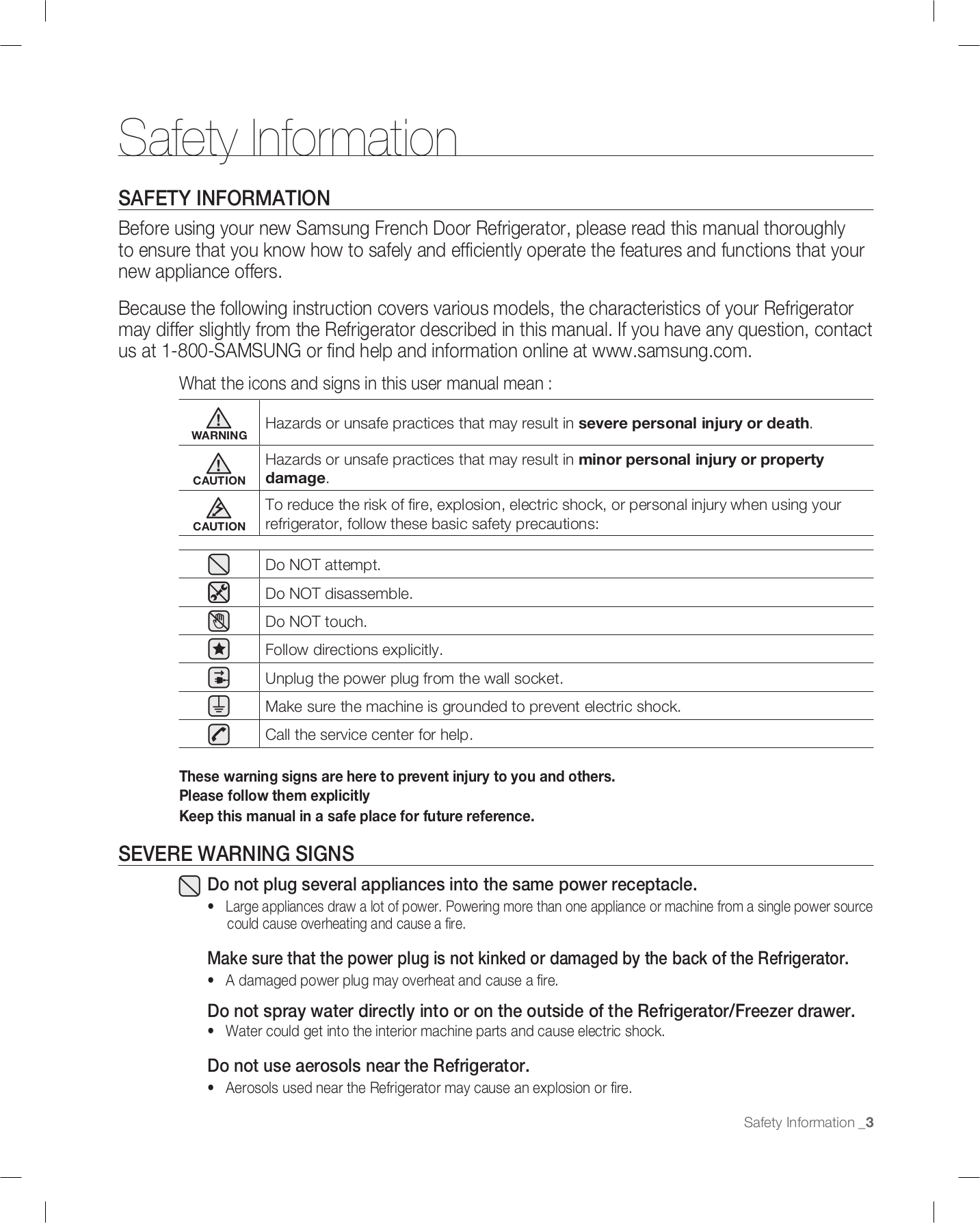 PDF manual for Samsung Refrigerator RF266ABPN