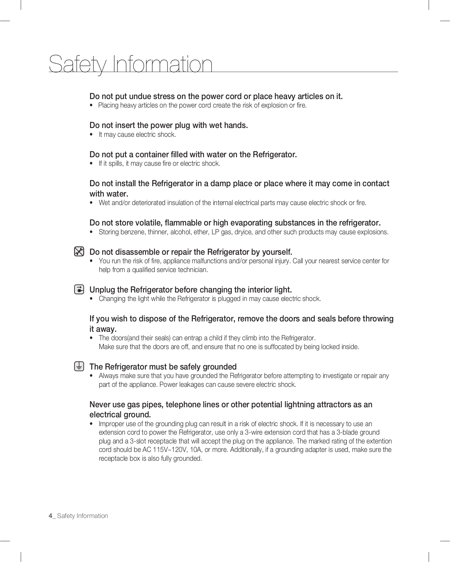 PDF manual for Samsung Refrigerator RF266ABPN